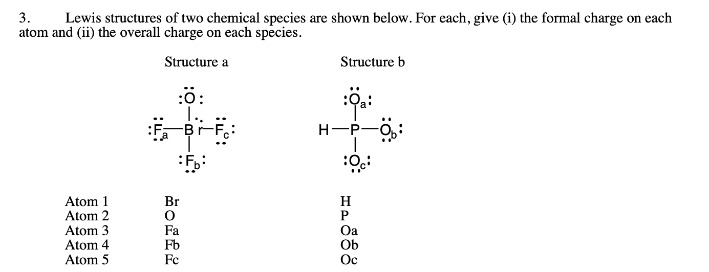Solved Lewis structures of two chemical species are shown | Chegg.com