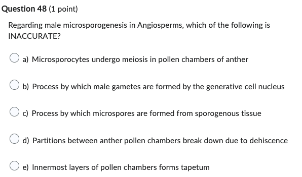 Solved Question 48 (1 ﻿point)Regarding male | Chegg.com