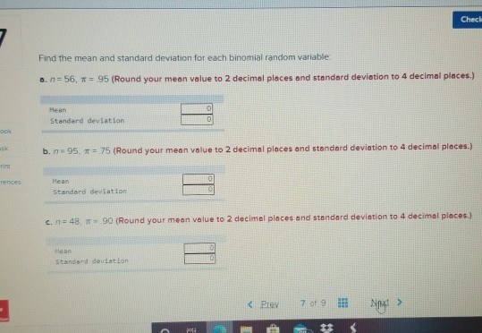 Solved Check Find The Mean And Standard Deviation For Each