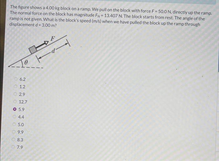 Solved The figure shows a 4.00 kg block on a ramp. We pull | Chegg.com