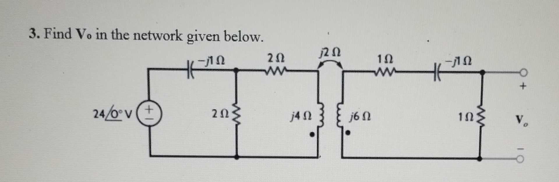 Solved Find V0 ﻿in the network given below. | Chegg.com