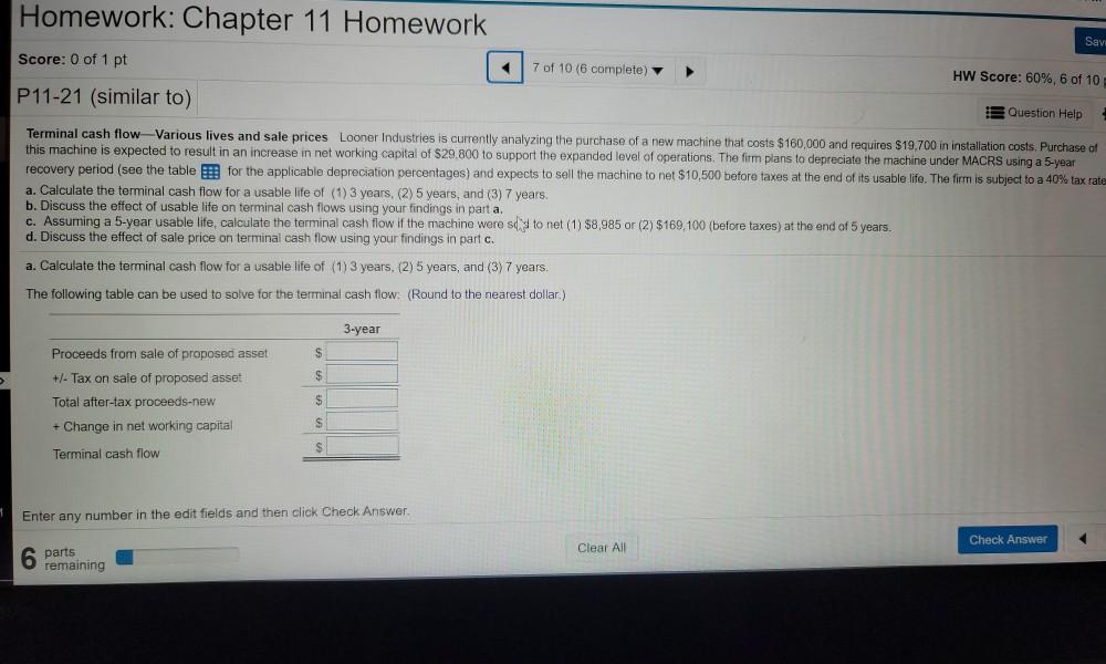 Solved Homework: Chapter 11 Homework Save Score: 0 of 1 pt 7 | Chegg.com