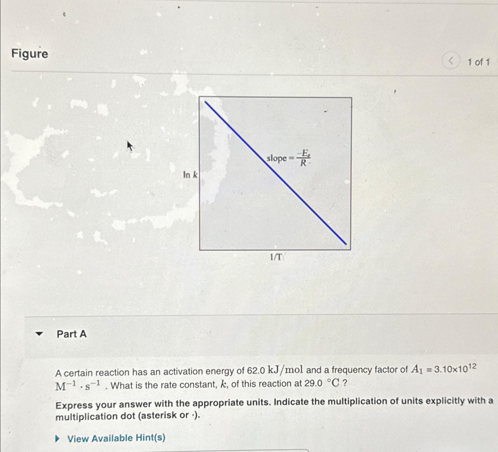 Solved Figure1 ﻿of 1Part AA certain reaction has an | Chegg.com