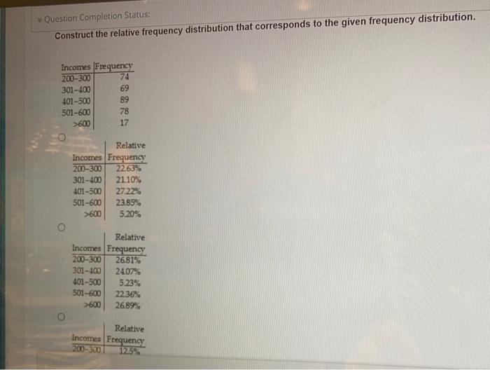 Solved uestion Completion Status: Construct the relative | Chegg.com