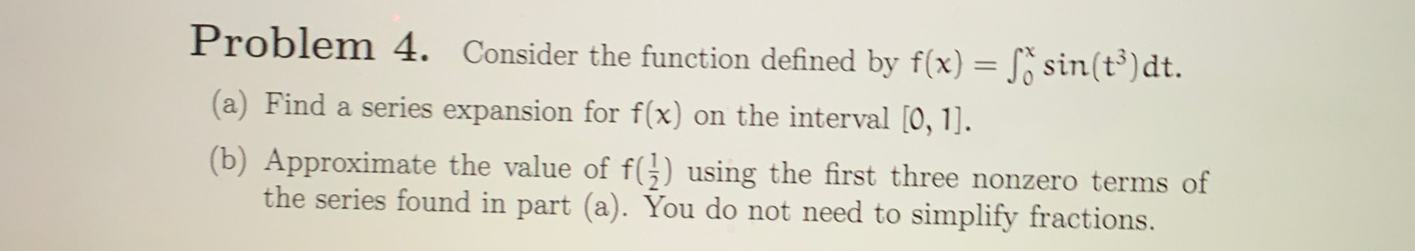 Problem 4. ﻿Consider the function defined by | Chegg.com