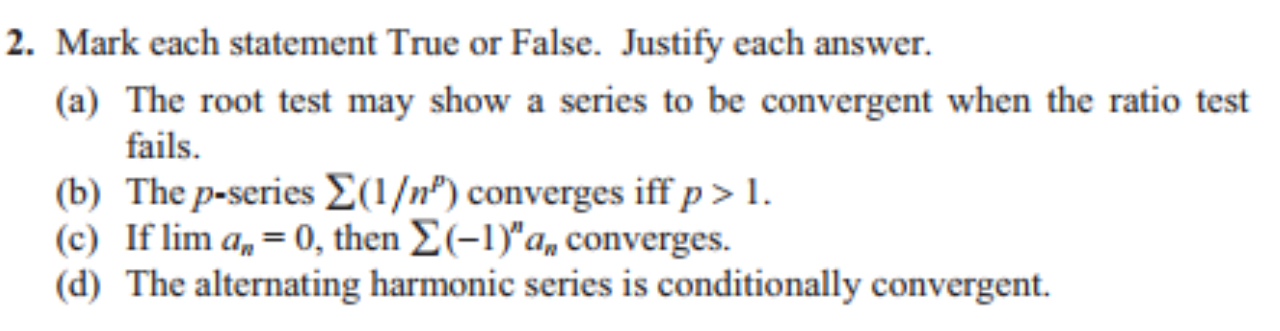 Solved by an EXPERT Mark each statement True or ﻿False. Justify each | Chegg.com