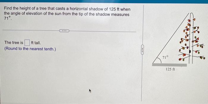 Solved Find the height of a tree that casts a horizontal | Chegg.com