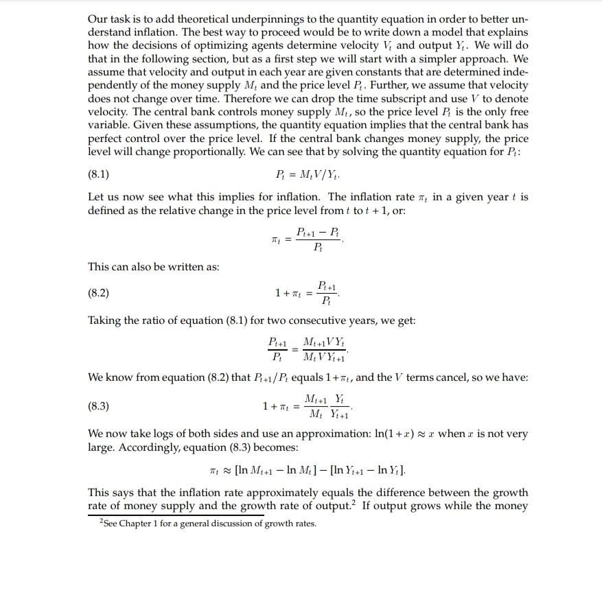 Solved Our task is to add theoretical underpinnings to the | Chegg.com
