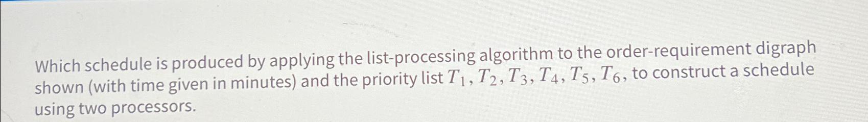 Solved Which schedule is produced by applying the | Chegg.com