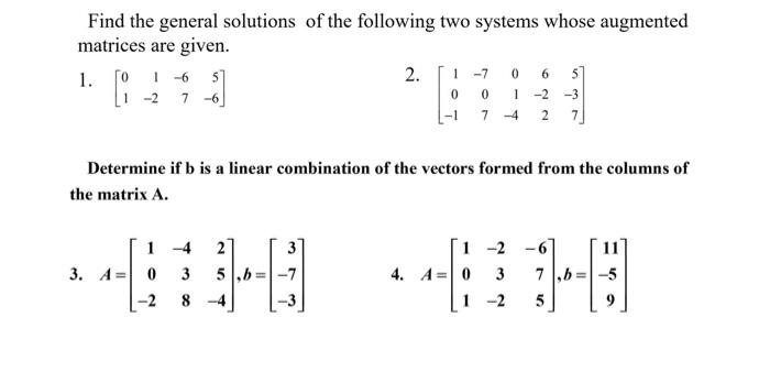 Solved Find the general solutions of the following two | Chegg.com