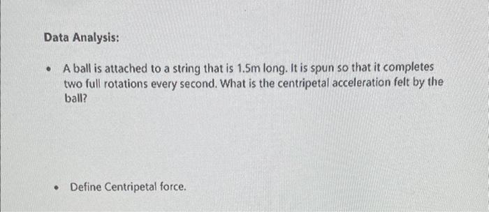 Solved Virtual Lab: Centripetal Force Investigation | Chegg.com
