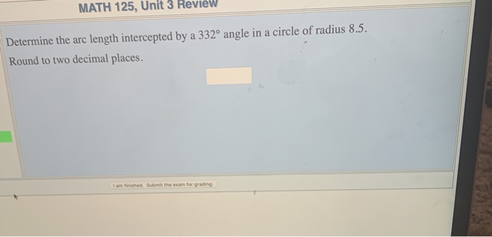 Solved MATH 125, Unit 3 Review Determine the arc length | Chegg.com
