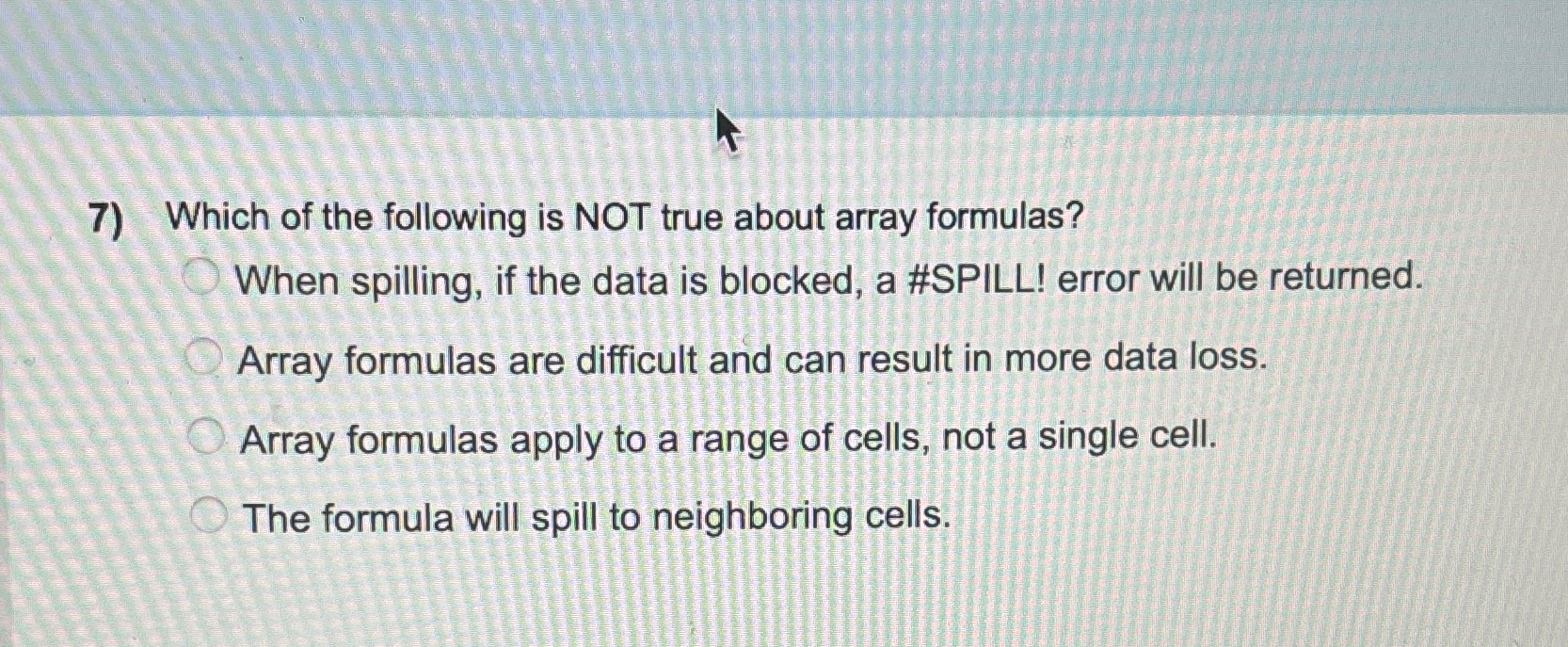 Solved Which of the following is NOT true about array | Chegg.com