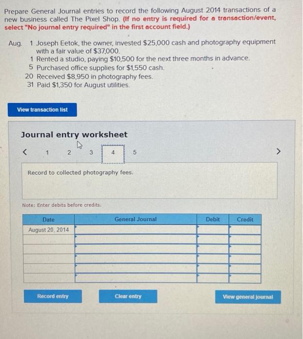 Solved Prepare General Journal entries to record the | Chegg.com