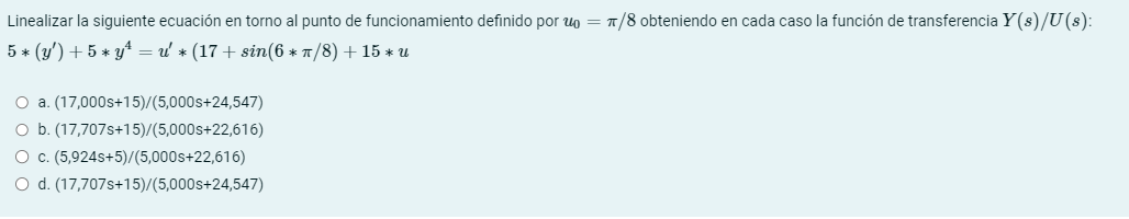 Solved Linearize the following equation around the operating | Chegg.com