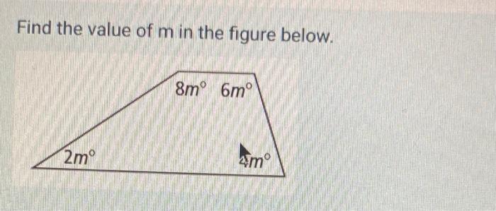 Solved Find the value of m in the figure below. | Chegg.com