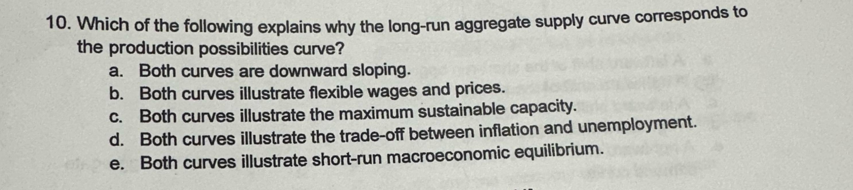 Solved Which of the following explains why the long-run | Chegg.com