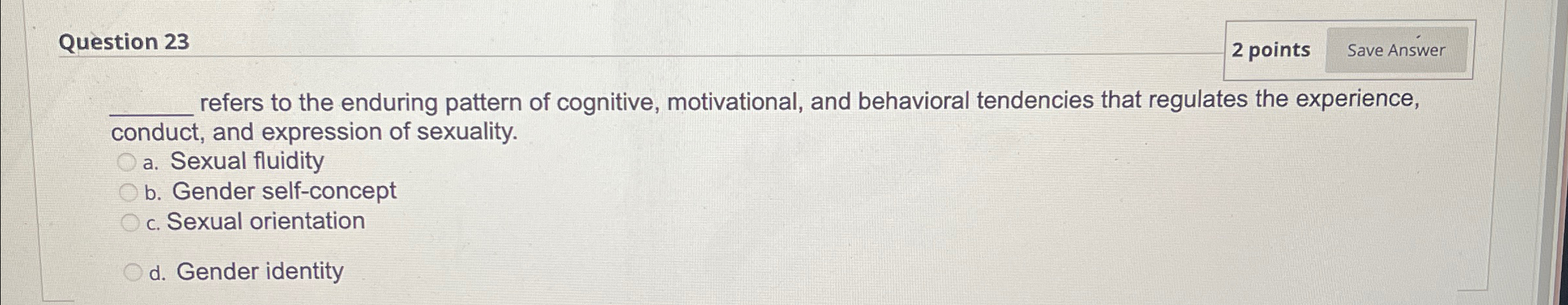 Solved Question 232 ﻿pointsq, ﻿refers to the enduring | Chegg.com