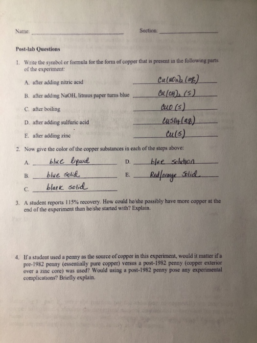 Solved Experiment #6: Synthesis of Copper(II) Compounds The | Chegg.com