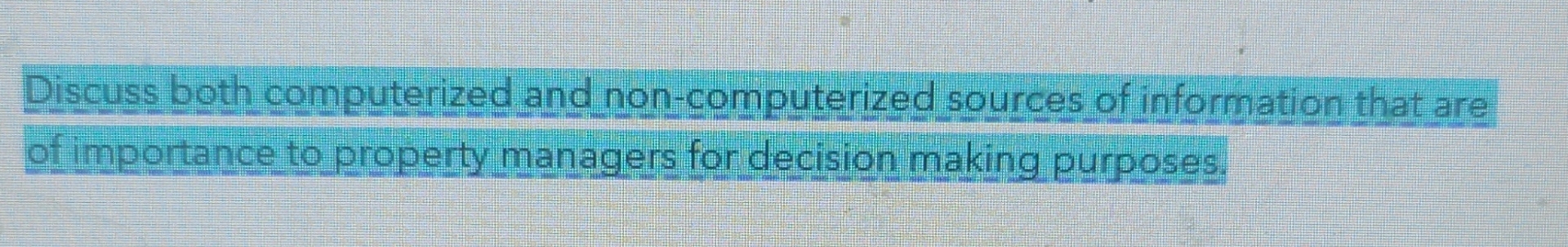 Solved Discuss Both Computerized And Non Computerized 