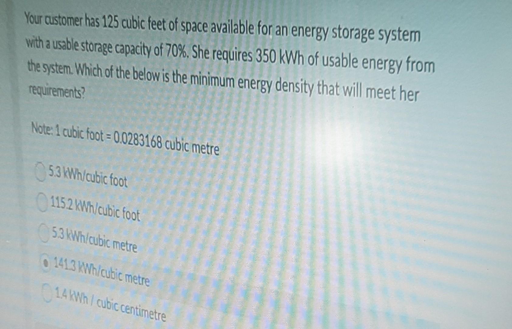 Solved Your customer has 125 cubic feet of space available | Chegg.com