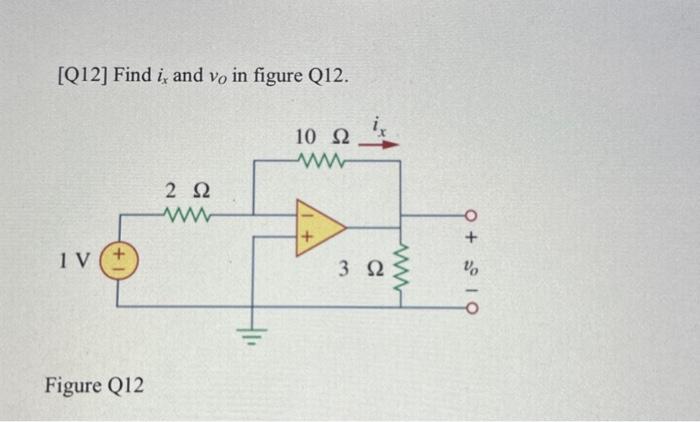 Solved [Q12] Find ix and v0 in figure Q12. Figure Q12 | Chegg.com