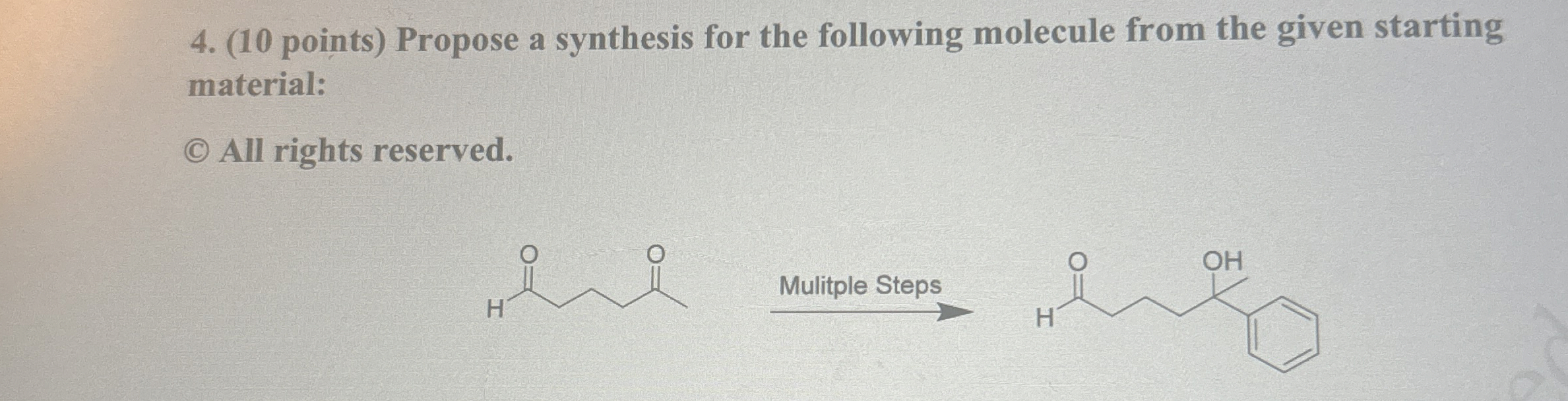 Solved (10 ﻿points) ﻿Propose a synthesis for the following | Chegg.com