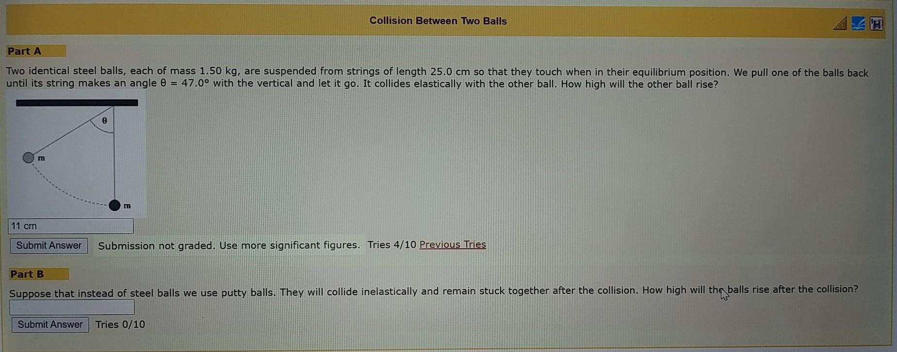 Solved Collision Between Two Balls Part A Two identical | Chegg.com