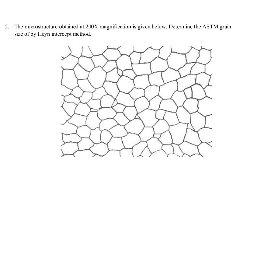 Solved 2. The microstructure obtained at 200X magnification | Chegg.com