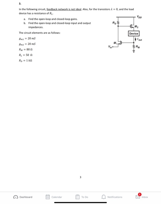 Solved 3. HM2 In the following circuit, feedback network is | Chegg.com