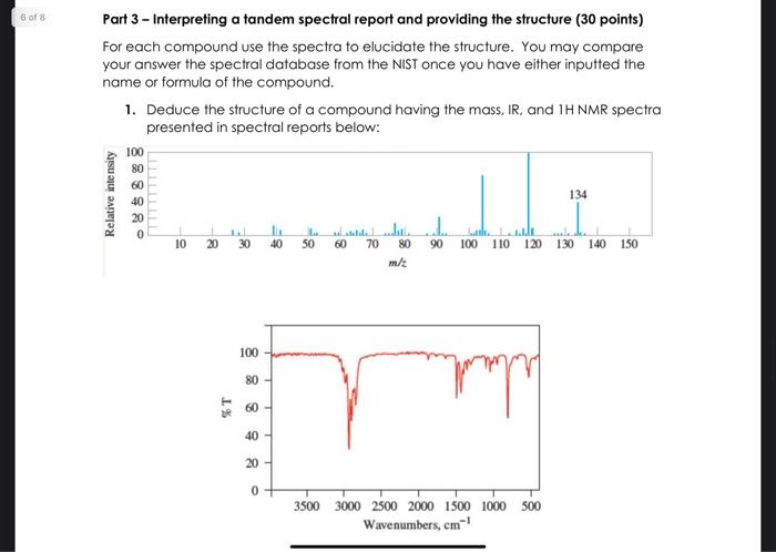 Solved 6 of 8 Part 3 - Interpreting a tandem spectral report | Chegg.com