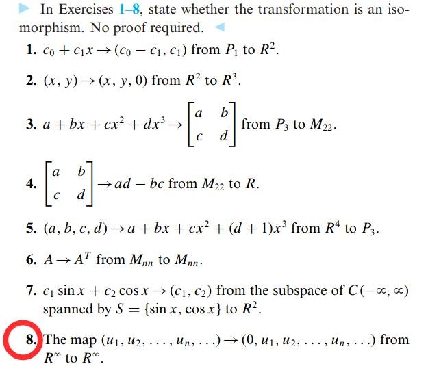 Solved In Exercises 1-8, ﻿state whether the transformation | Chegg.com