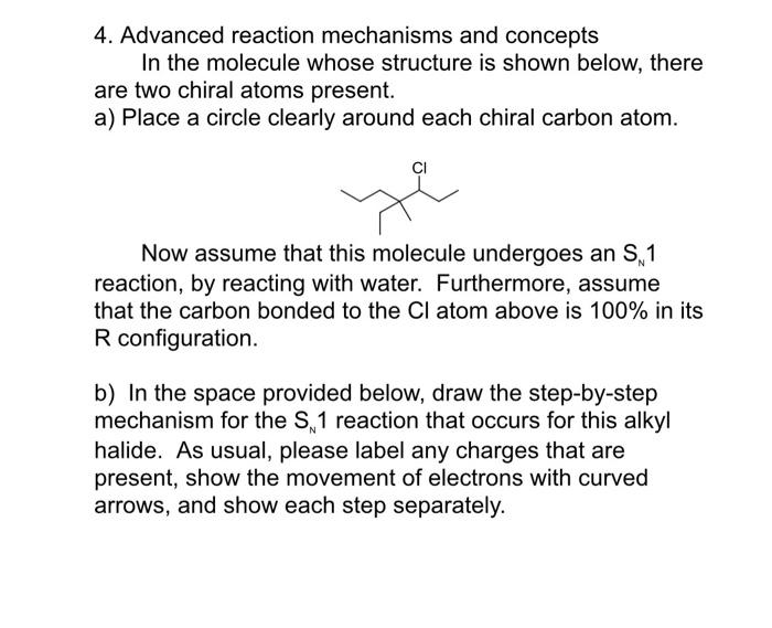 Solved 4. Advanced reaction mechanisms and concepts In the | Chegg.com
