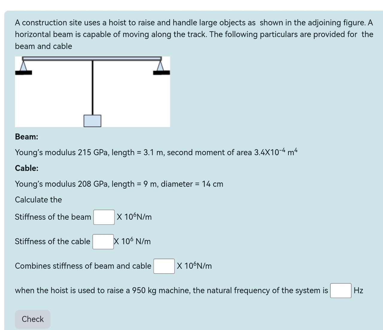 Solved A construction site uses a hoist to raise and handle | Chegg.com