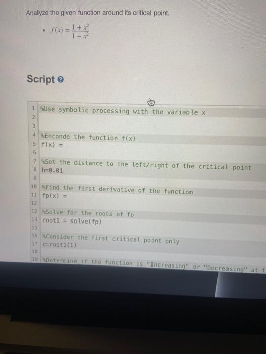 Solved calculus using Matlab. curve tracing.analyze the | Chegg.com