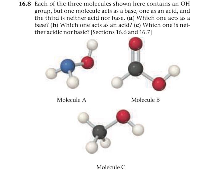 Solved 6.8 Each of the three molecules shown here contains | Chegg.com