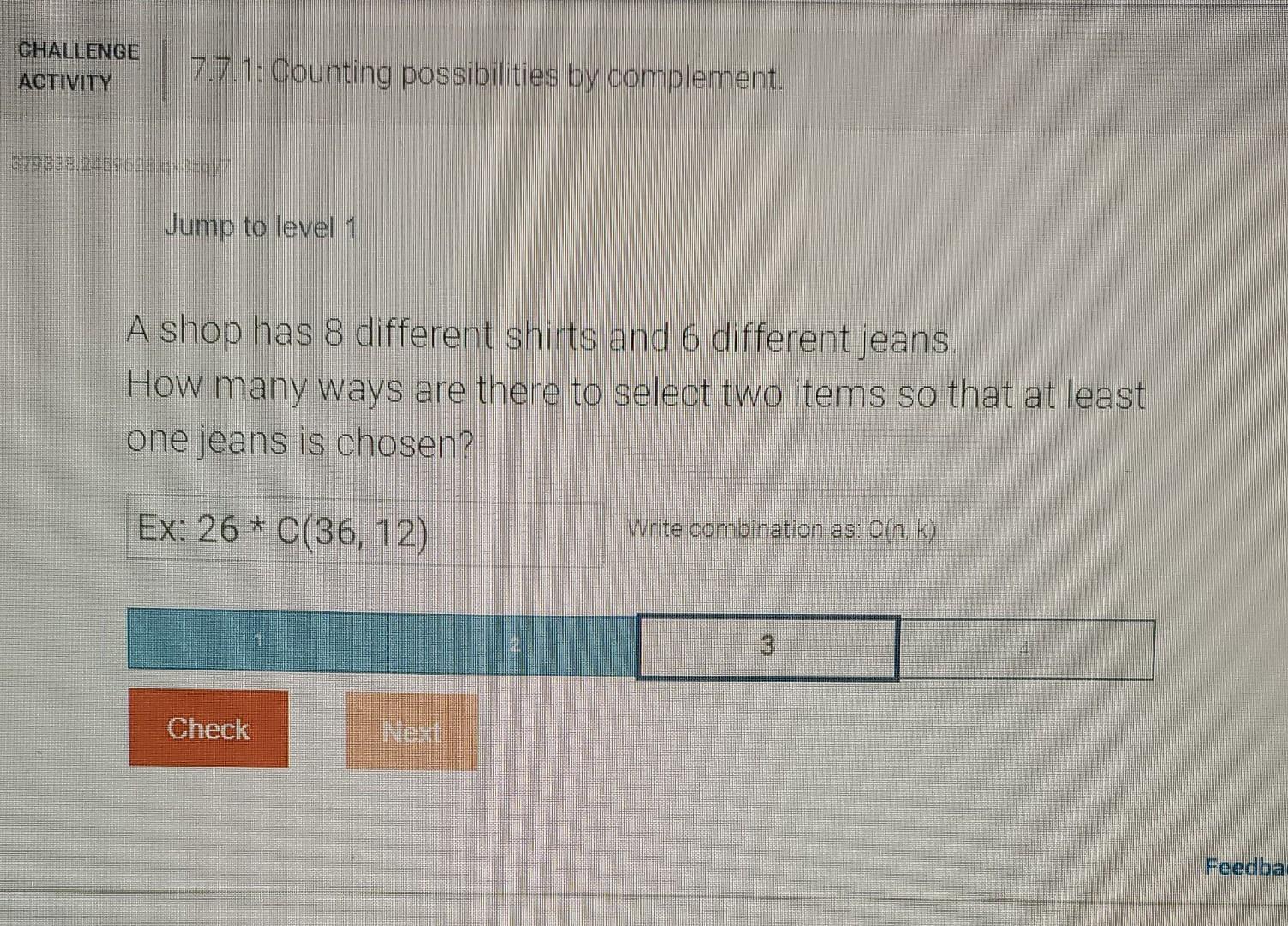 Solved CHALLENGE ACTIVITY 7.7.1: Counting possibilities by | Chegg.com