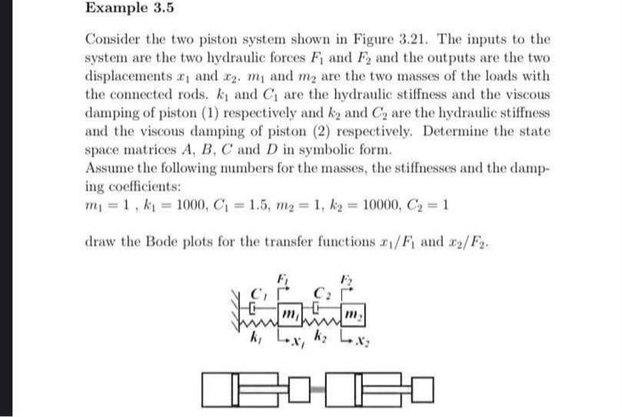 Solved Example 3.5 Consider the two piston system shown in | Chegg.com