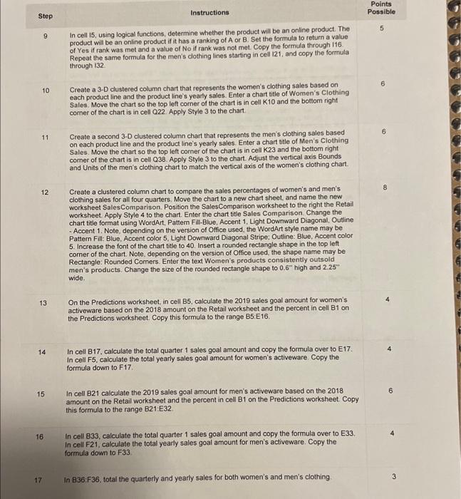 Solved Step Instructions 9. In cell 15, using logical | Chegg.com