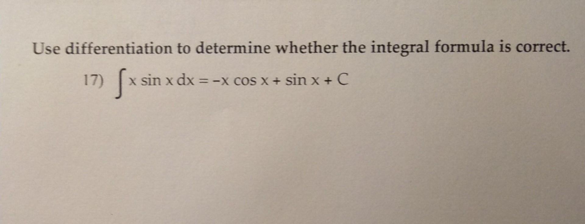 Solved Use differentiation to determine whether the integral | Chegg.com