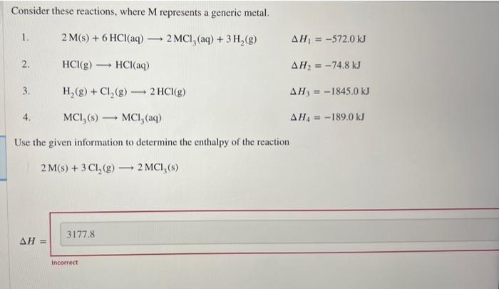 Solved Consider these reactions, where M represents a | Chegg.com