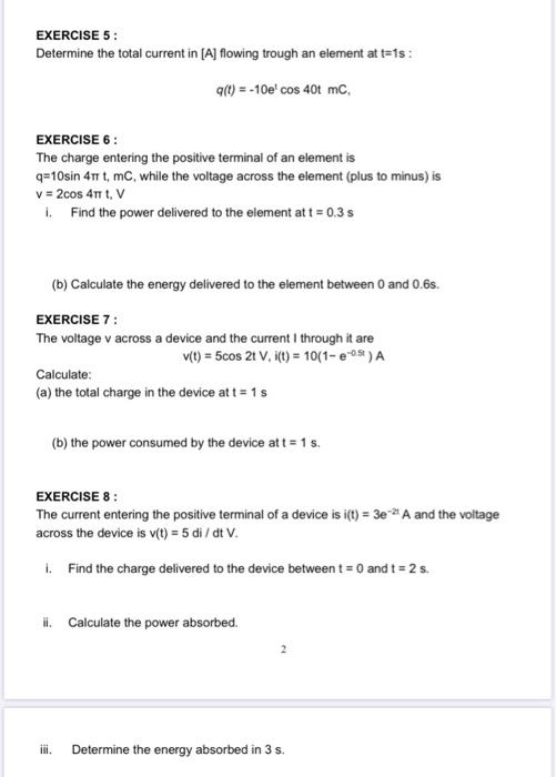 Solved EXERCISE 1 : when the current passing through an | Chegg.com