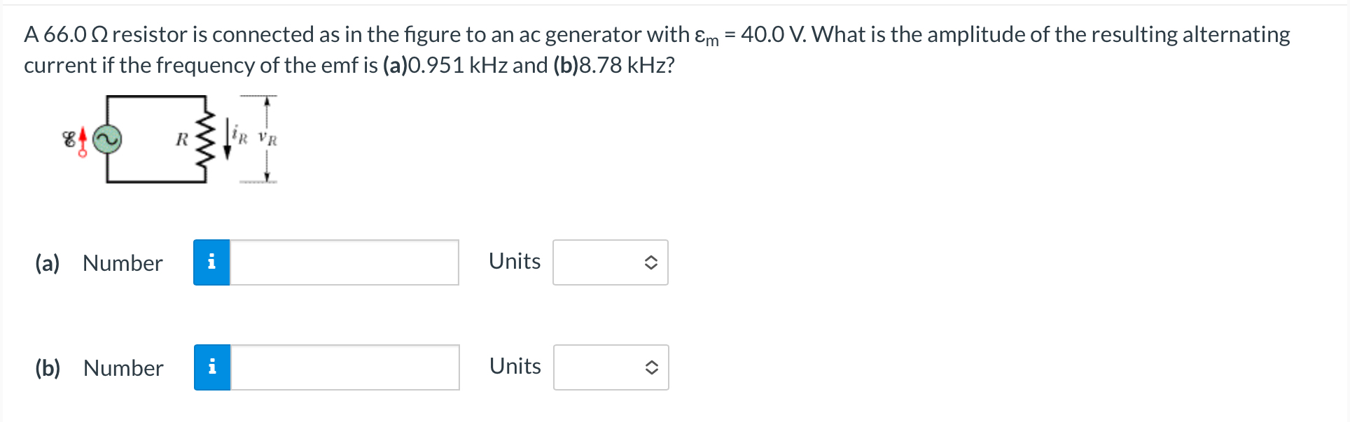 Solved A 66.0Ω ﻿resistor is connected as in the figure to an | Chegg.com