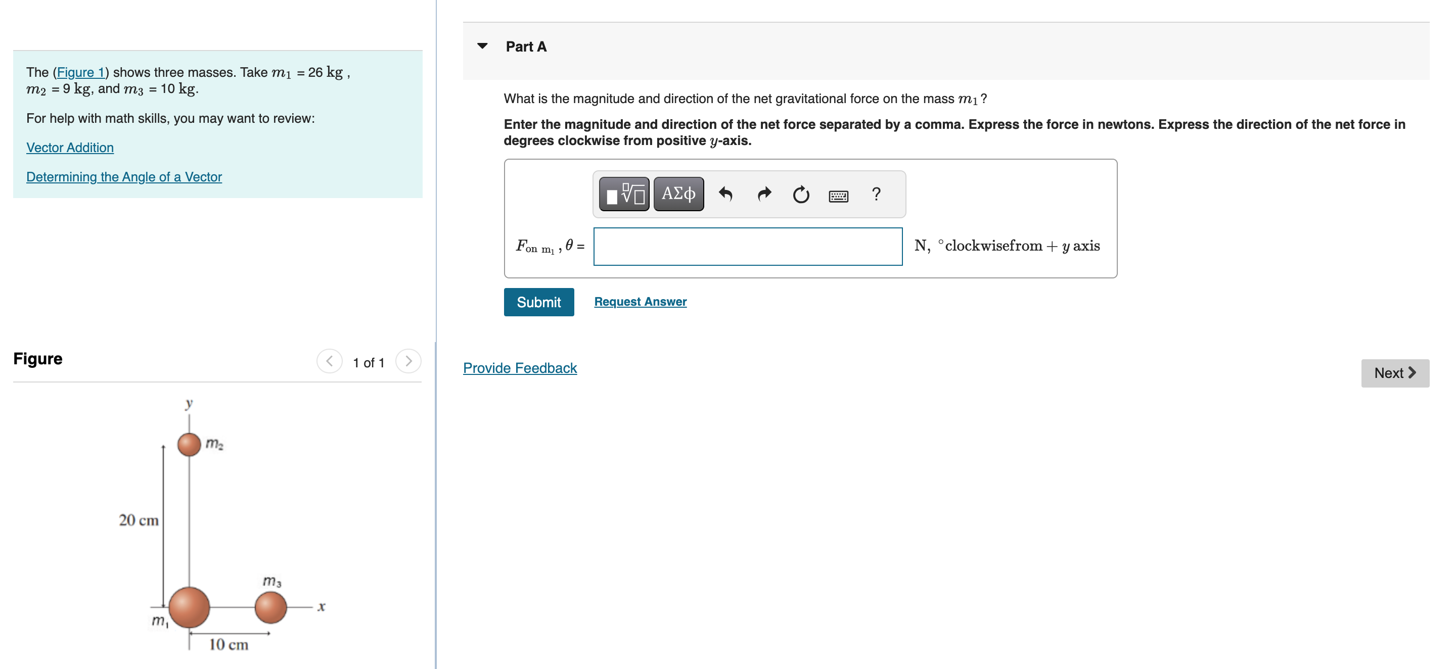 Solved The (Figure 1) ﻿shows three masses. Take | Chegg.com