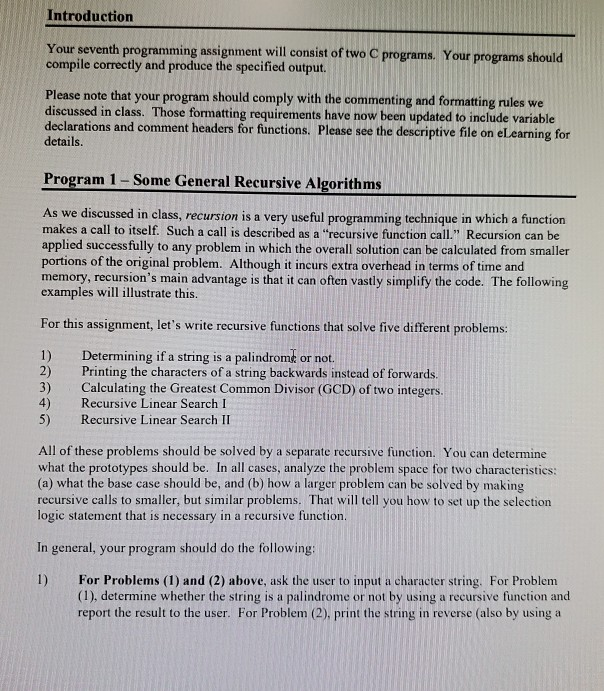 Solved Introduction Your seventh programming assignment will | Chegg.com