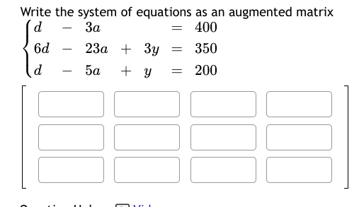 Solved Write the system of equations as an augmented | Chegg.com