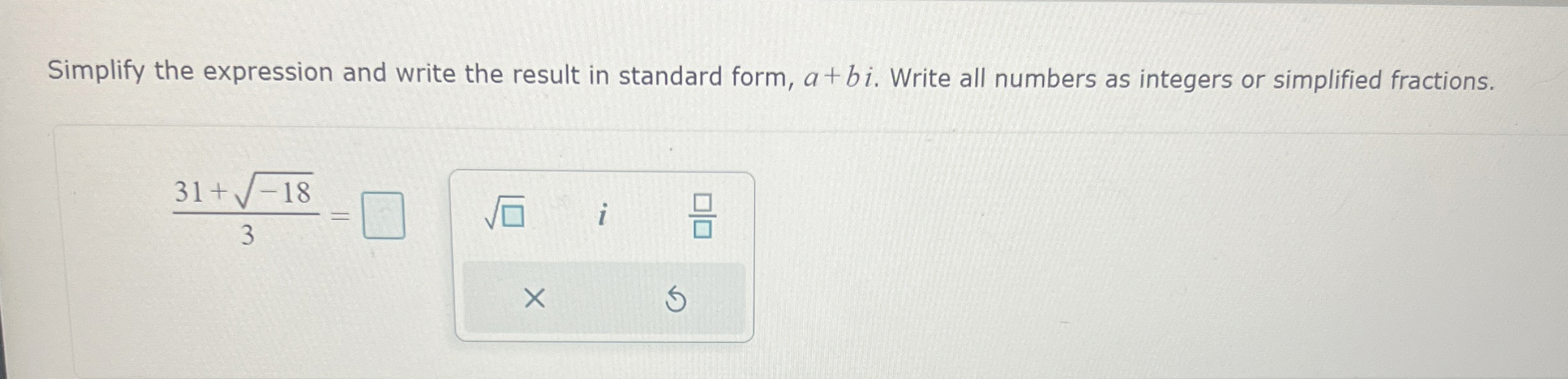Solved Simplify the expression and write the result in | Chegg.com