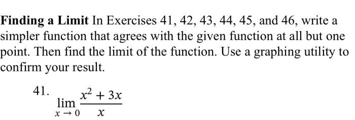 Solved Finding a Limit In Exercises 41,42,43,44,45, and 46, | Chegg.com