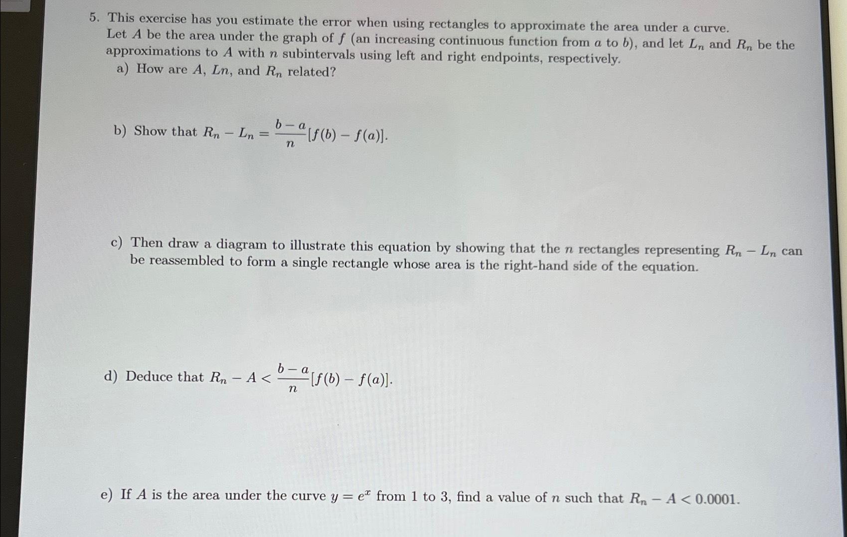 Solved This exercise has you estimate the error when using | Chegg.com