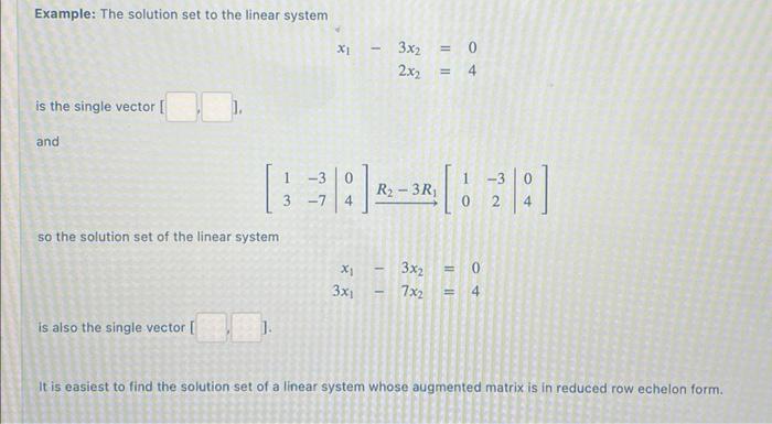 Solved Example: The linear system | Chegg.com
